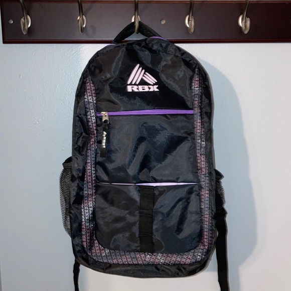 RBX | Bags | Backpack Black With Purple Zippers | Poshmark